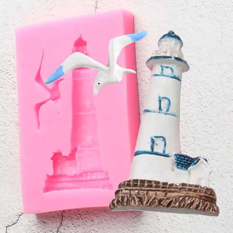 Lighthouse Bird Silicone Mold Seagull Cake Border Fondant Cake ...