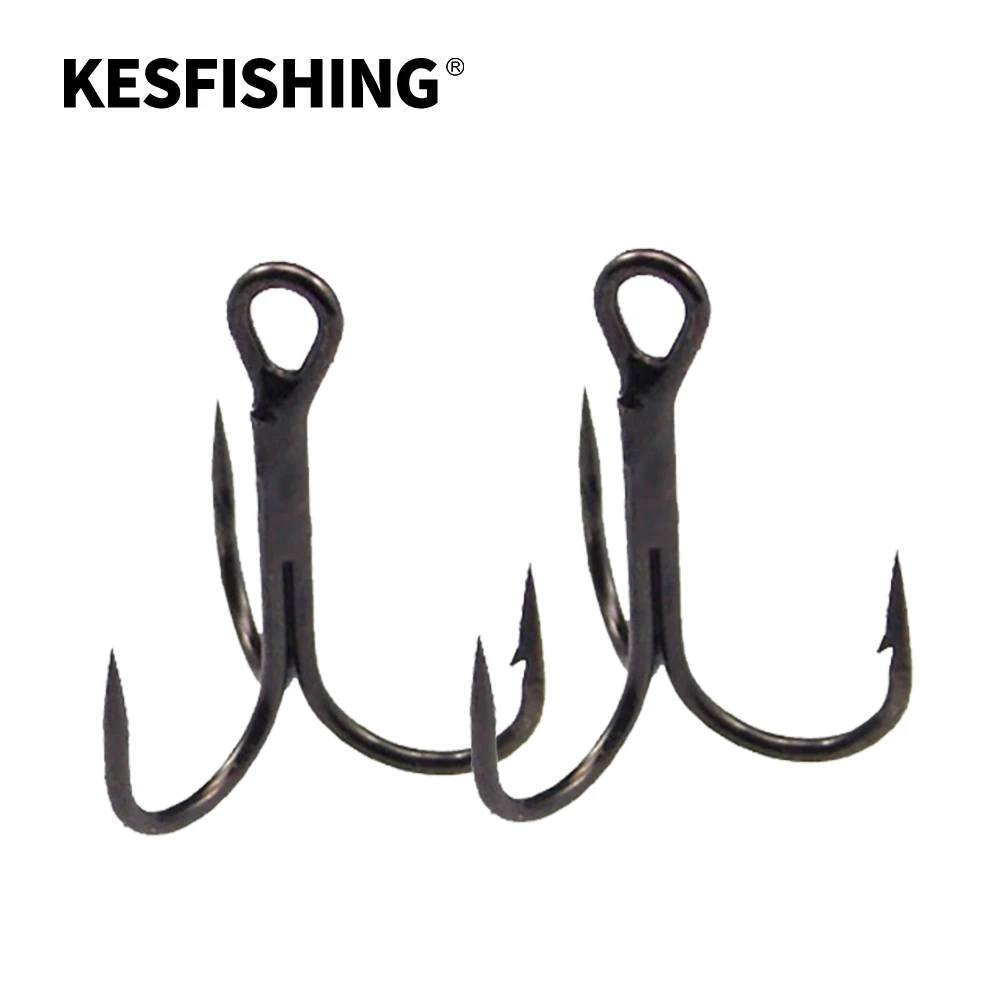KESFISHING 12pcs Fishing Hook Carbon Steel Barbed Fishhooks Super Sharp ...