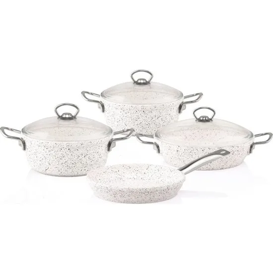 Tac-Granite-Casting-Non-stick-stylish-White-color-7-Piece-Turkish ...