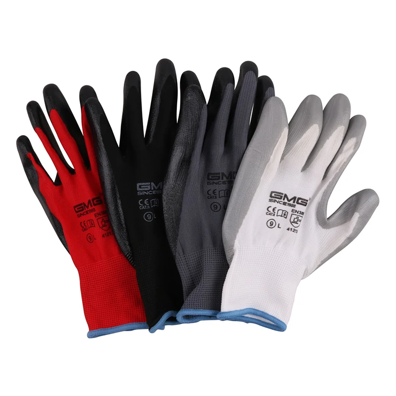 GANT DE CHANTIER,Red-XL--gants de sécurité de travail en Nitrile blanc ...