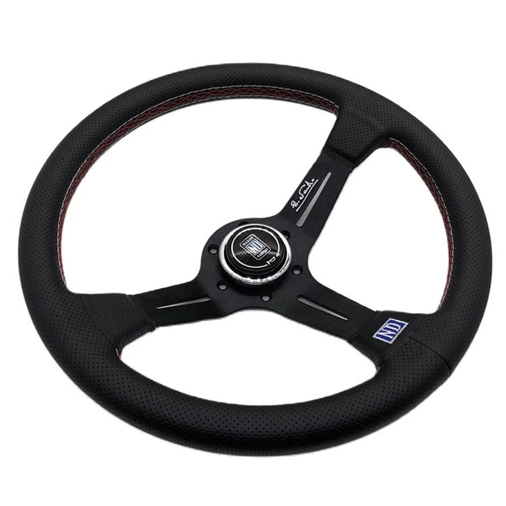 350mm universal clássico drift racing nardi volante de couro de ...