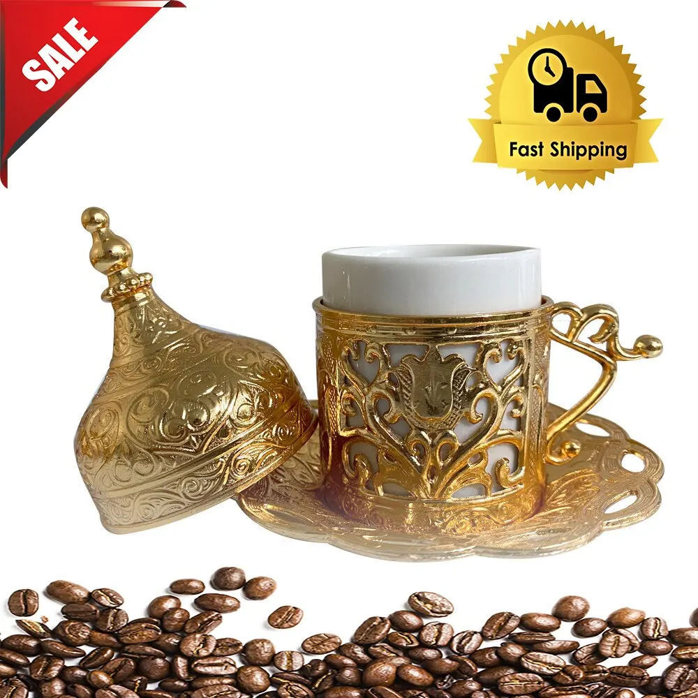 High-Quality-Gold-Plated-Turkish-Coffee-Cup-With-Porcelain-Coffee ...