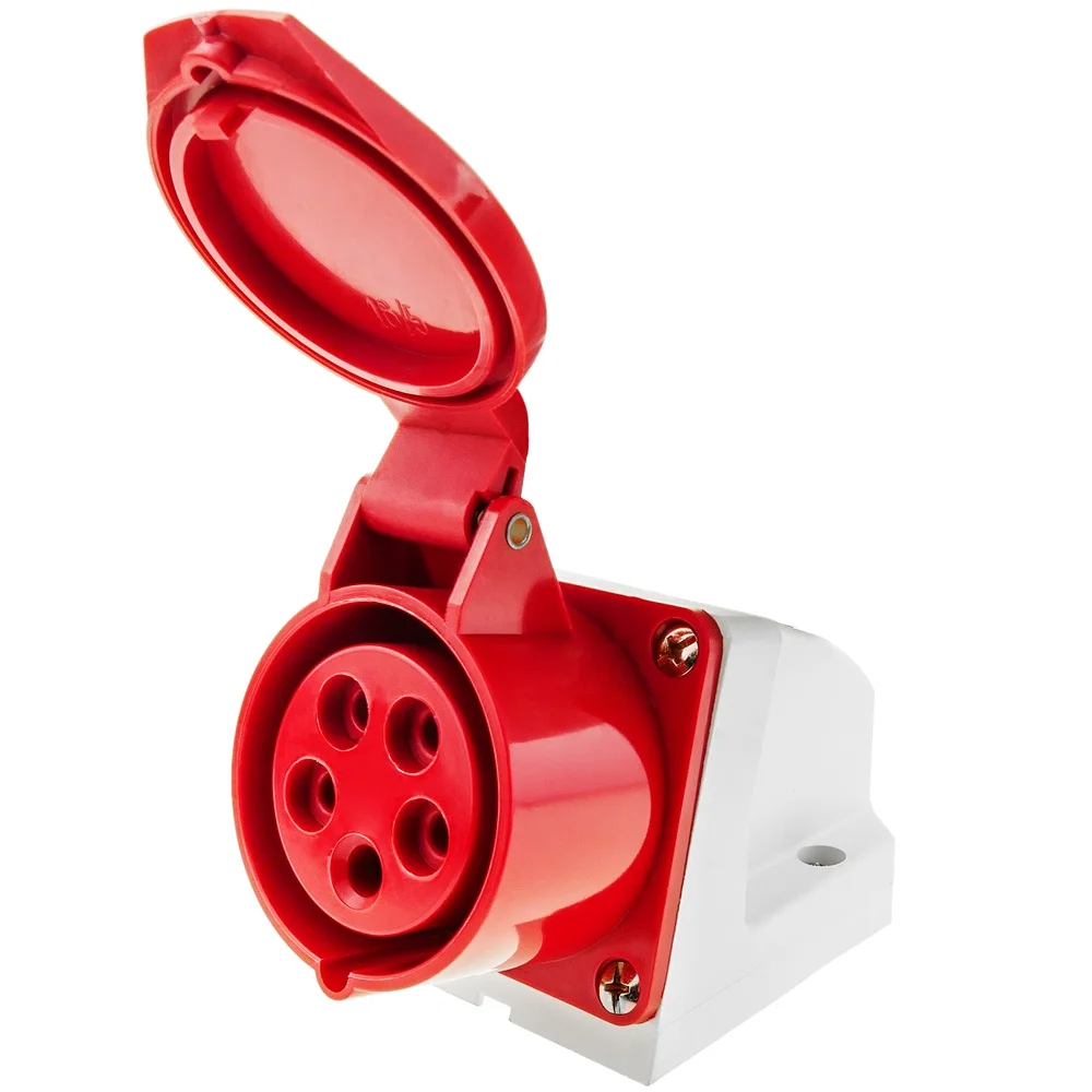 Enchufe industrial Adaptador CETAC hembra a SCHUKO macho 2P+T 16A 250V IP44 IEC-60309 cable 30cm ...