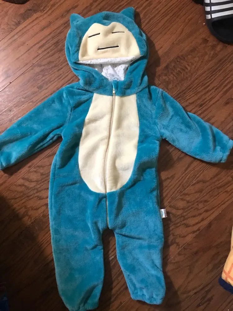 Snorlax Baby Romper Soft Warm Kigurumi Onesie Pajama Costume - KawaiiMerch.com