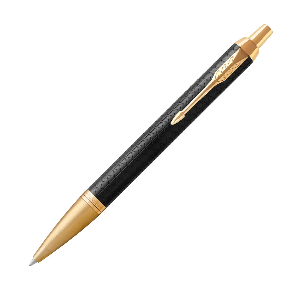 Parker-IM-Premium-Ballpoint-Pen-Black-Silver-Gold-Trim-with-Medium-Nib ...