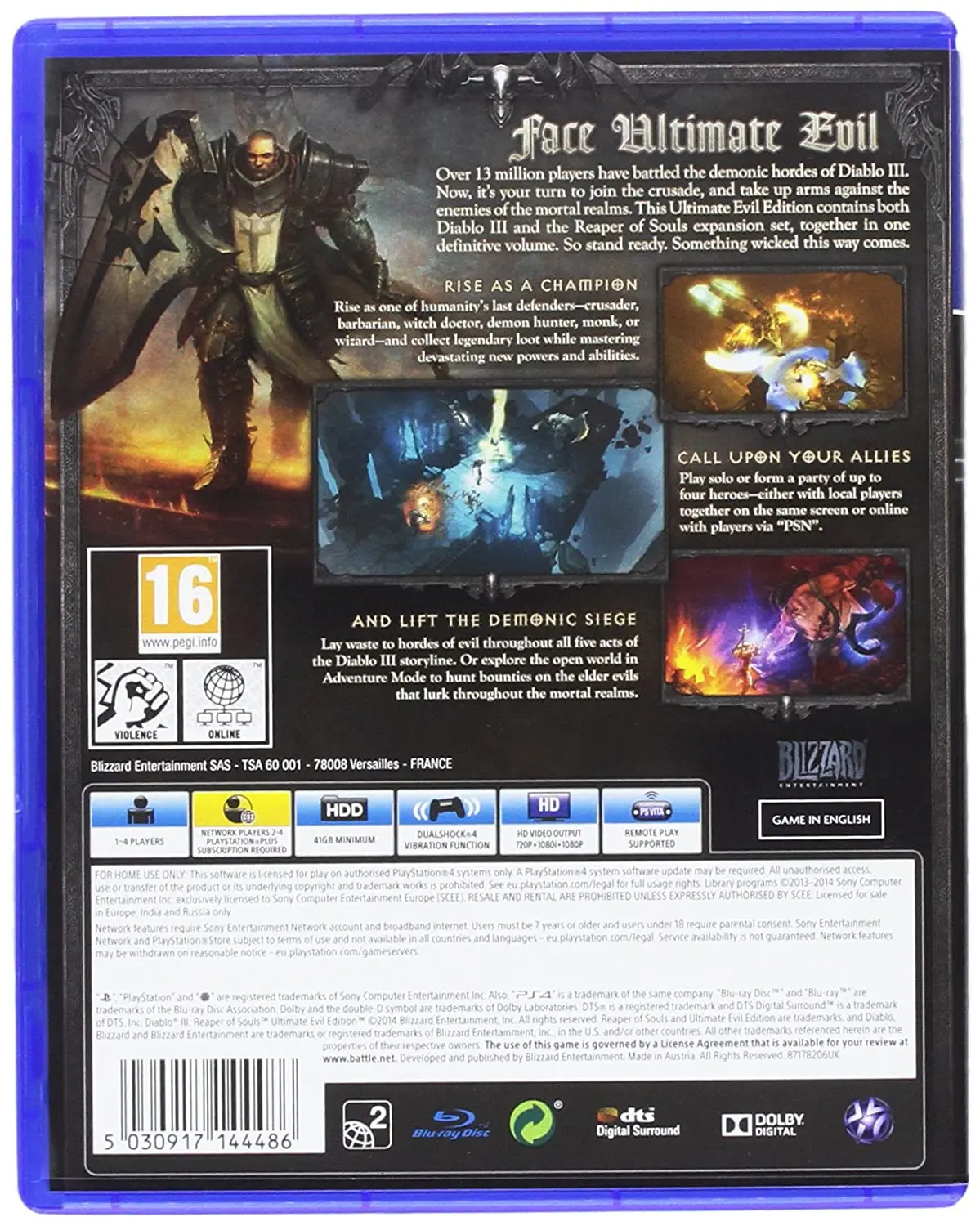 Playstation 4 Box Back