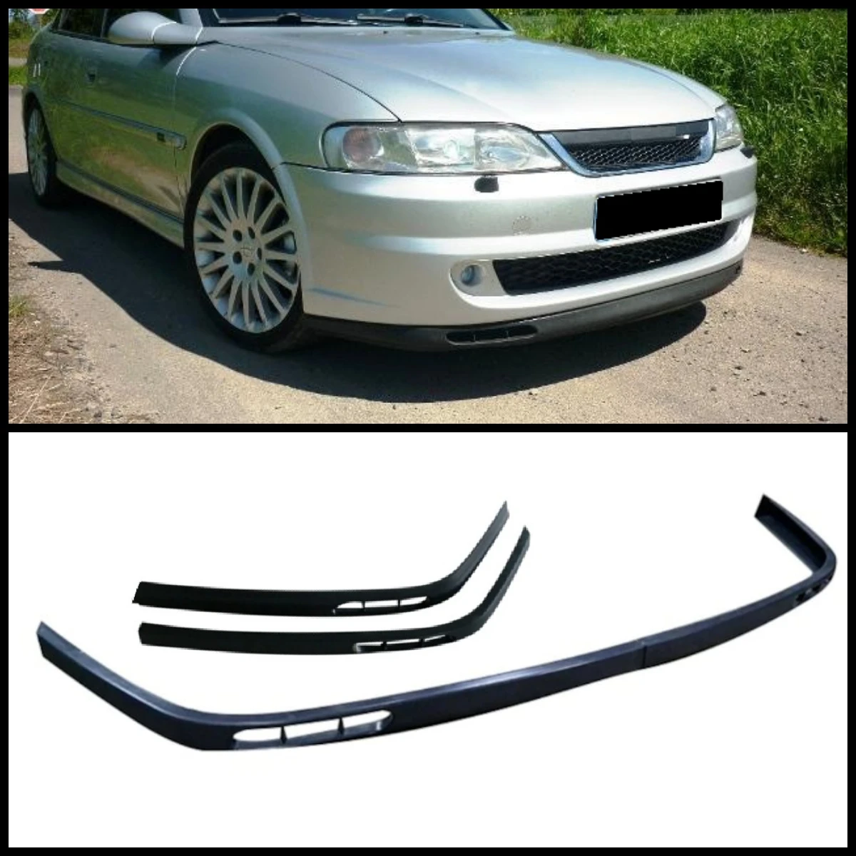 For Opel Vectra B Laguna Model Front Bumper Lip Universal 2pcs Diffuser Black Bumper Lip Spoiler ...