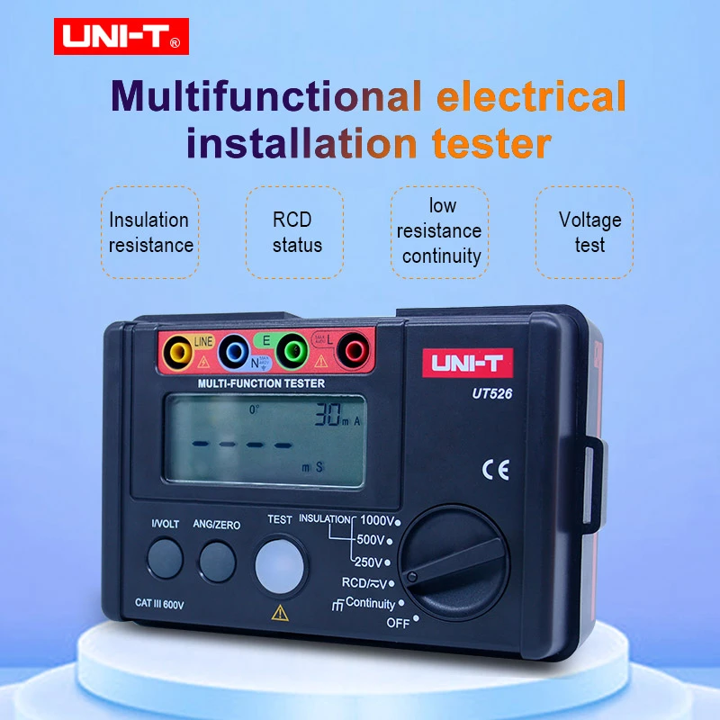UNI T ut526 multi função digital medidor elétrico ut526 resistência à ...