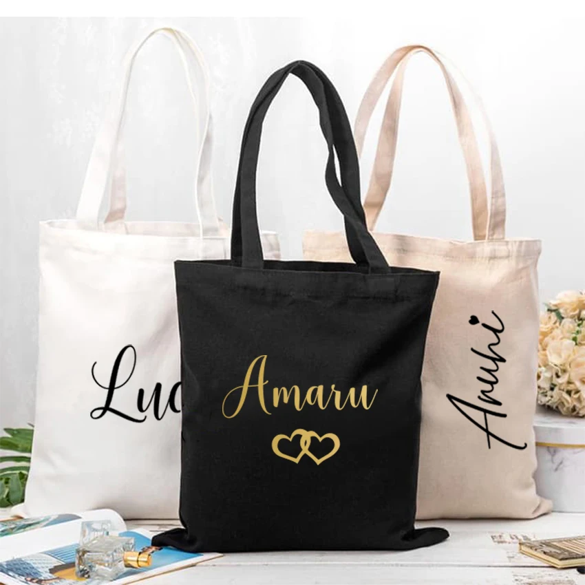 Personalized Tote Bag Bridesmaid Cotton Canvas Tote Bag Proposal Gift Women Canvas Shopping Bag ...
