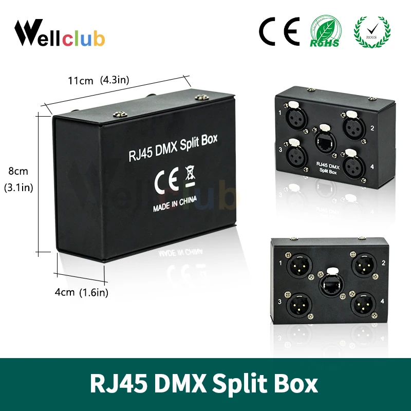 1Pc Artnet Dmx Controller 4 Port Converter Rj45 DMX Split Kotak untuk ...