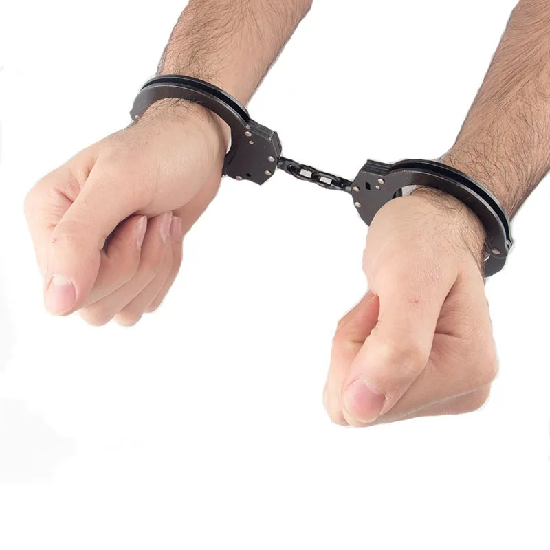 Handcuffs-Police-Professional-BlackPlated-Steel-Use-2-Keys-Pin-Double ...