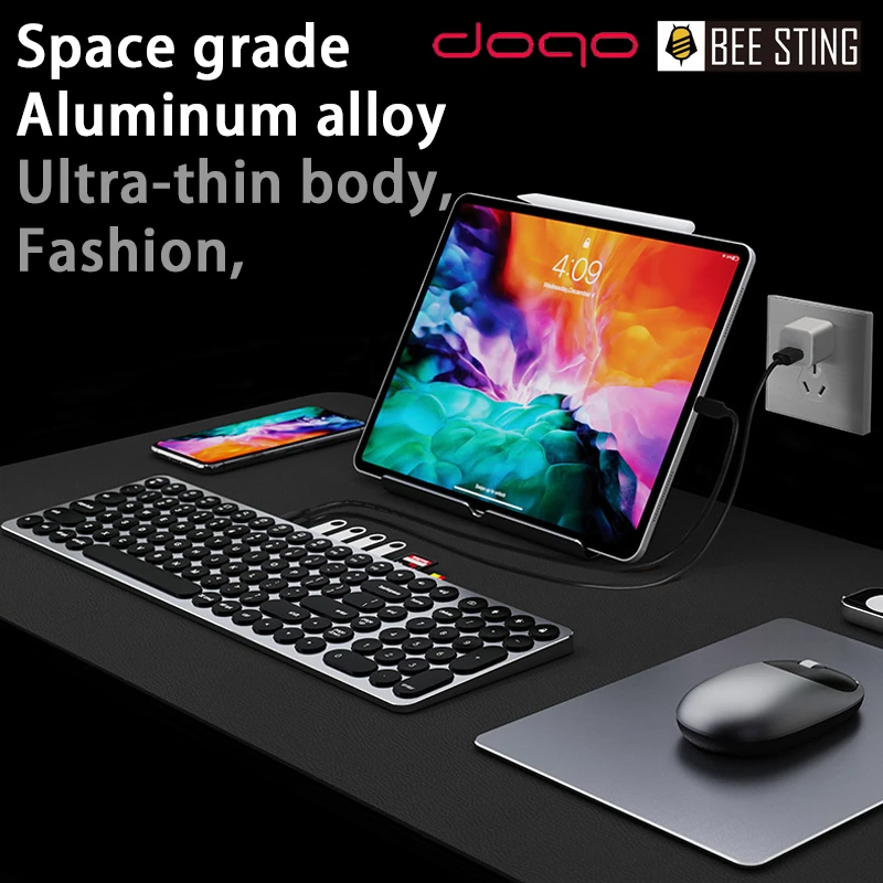 RGB Backlit Wired Keyboard USBC Hub3.0 SD Docking Station For iPad ...