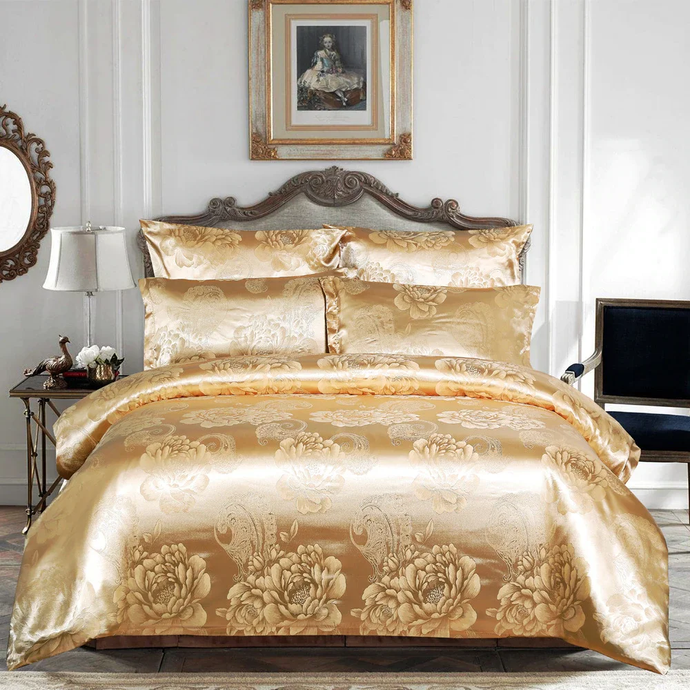 Luxury-Floral-Duvet-Cover-with-Pillowcase-Eur-Couple-Comforter-Bed ...