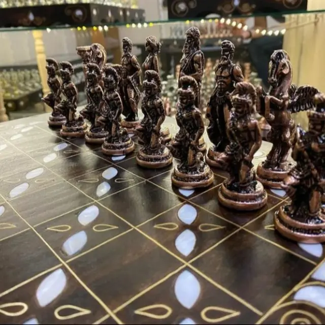 Personalized Pearl Embroidered Chess Set Luxury Chess Board Game Chess ...