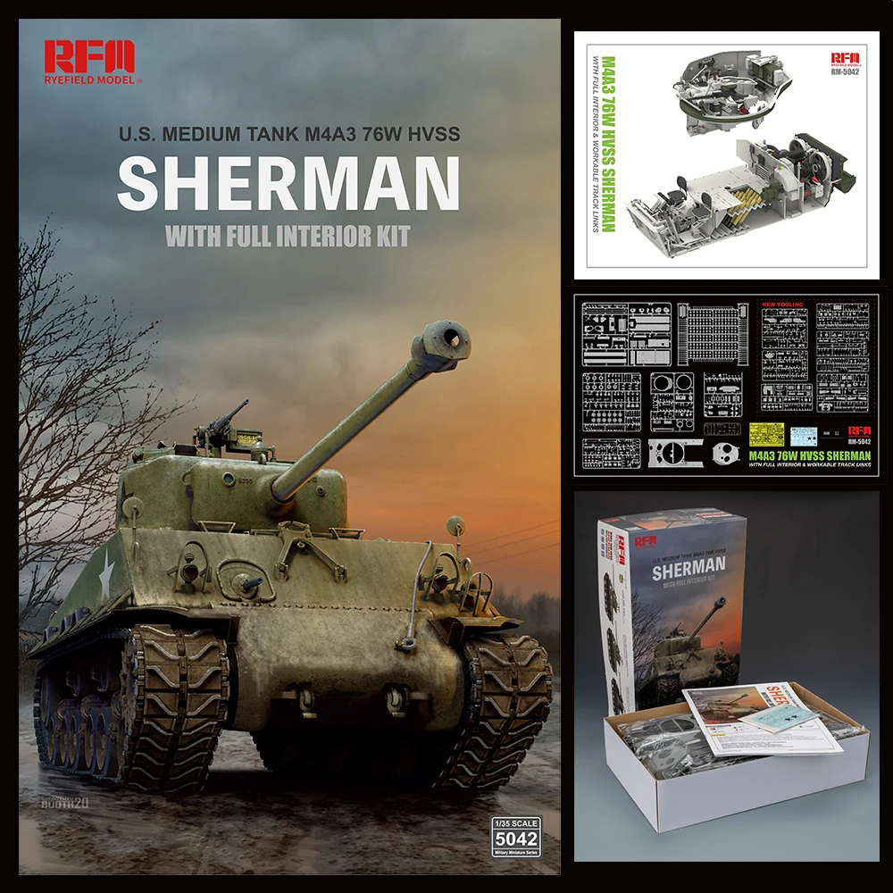 w/Fully Interior [RYEFIELD MODEL]RFM RM-5042/2002 1/35 SHERMAN MEDIUM ...