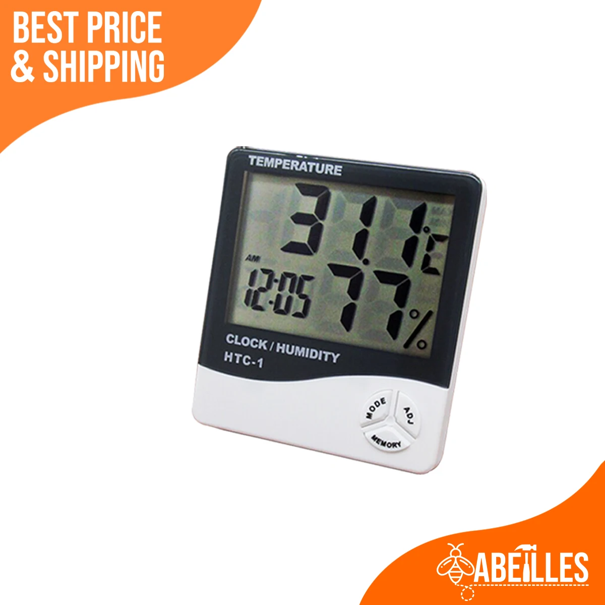 Htc-1 Lcd Digital Indoor External Temperature And Humidity Time Clock ...