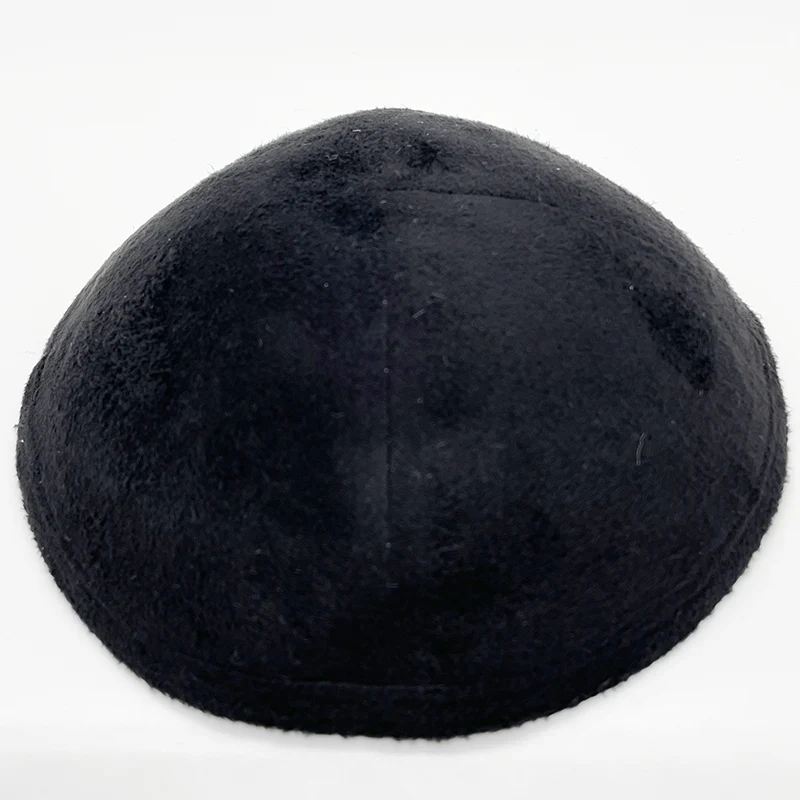 Black-Suede-Kippah-Yarmulke-Jewish-Israel-Cap-Judaica-with-clip-18cm-7 ...