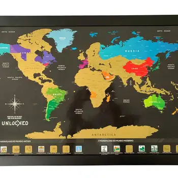 Mapa Mundi de Raspar | Unlocked | Tamanho P | Mapa de Viagens ...