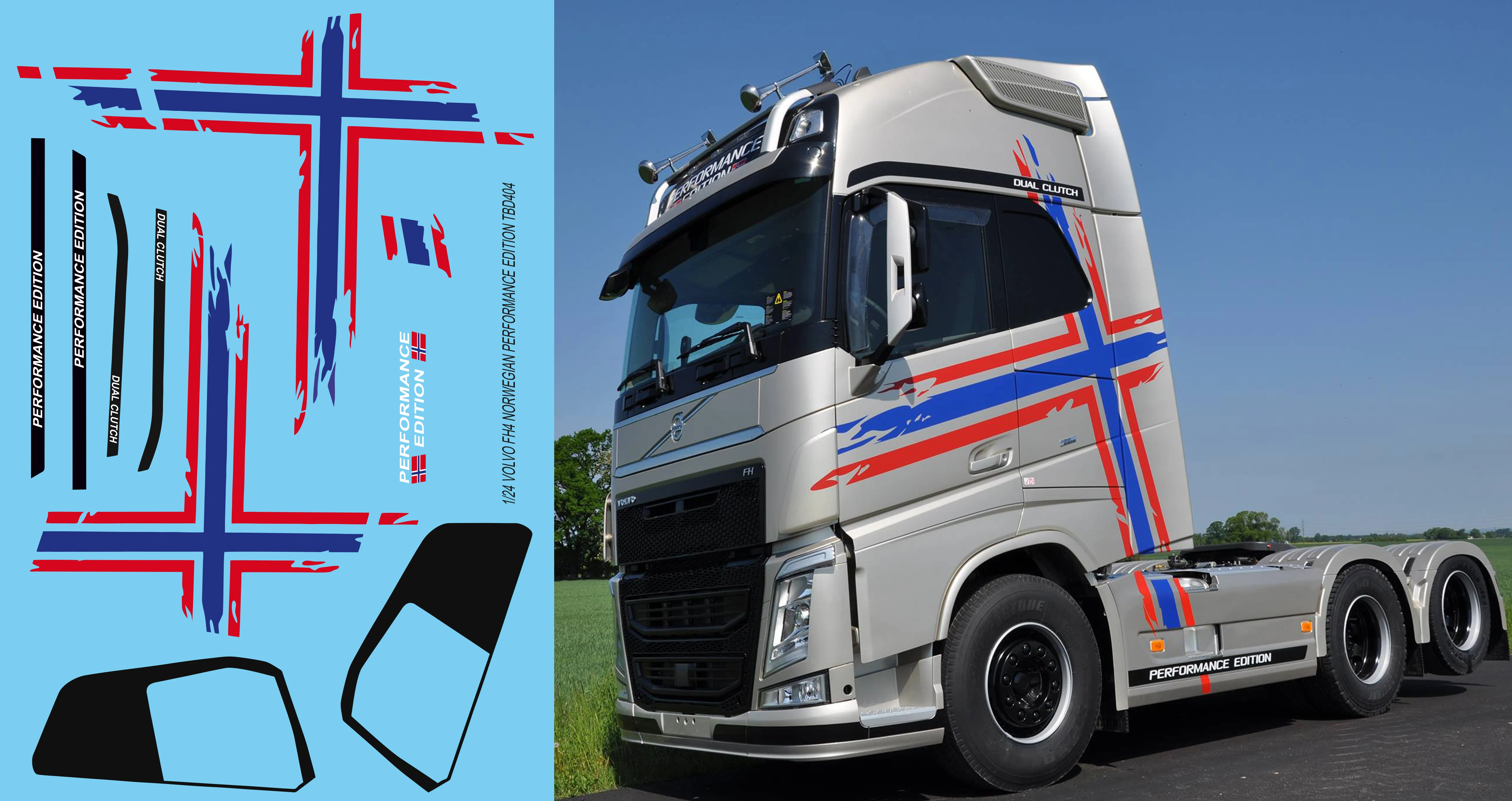 1/24 Volvo Fh4 Performance Edition Norwegian Livery Decals Tb Decal ...