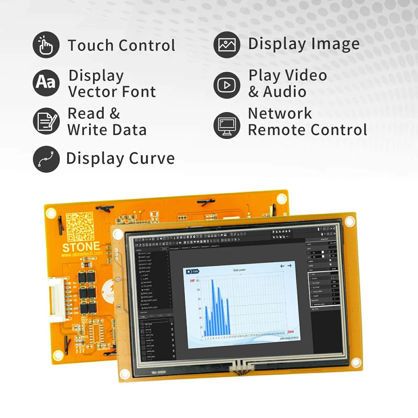 7 TFT LCD Touch Screen Monitor Touch Screen Module Resistive Display With RS232 Interface ...