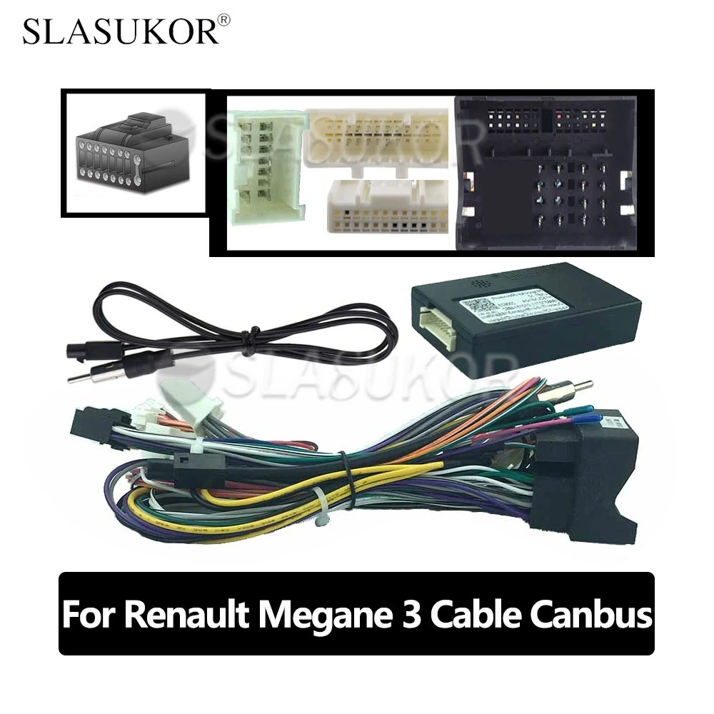 16pin Car Wiring Harness Adapter Canbus Box Decoder For Renault Megane ...
