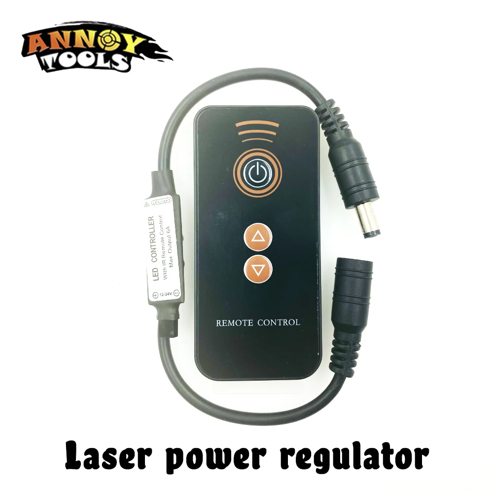 Remote laser power controller regulates laser power, brightness, open ...
