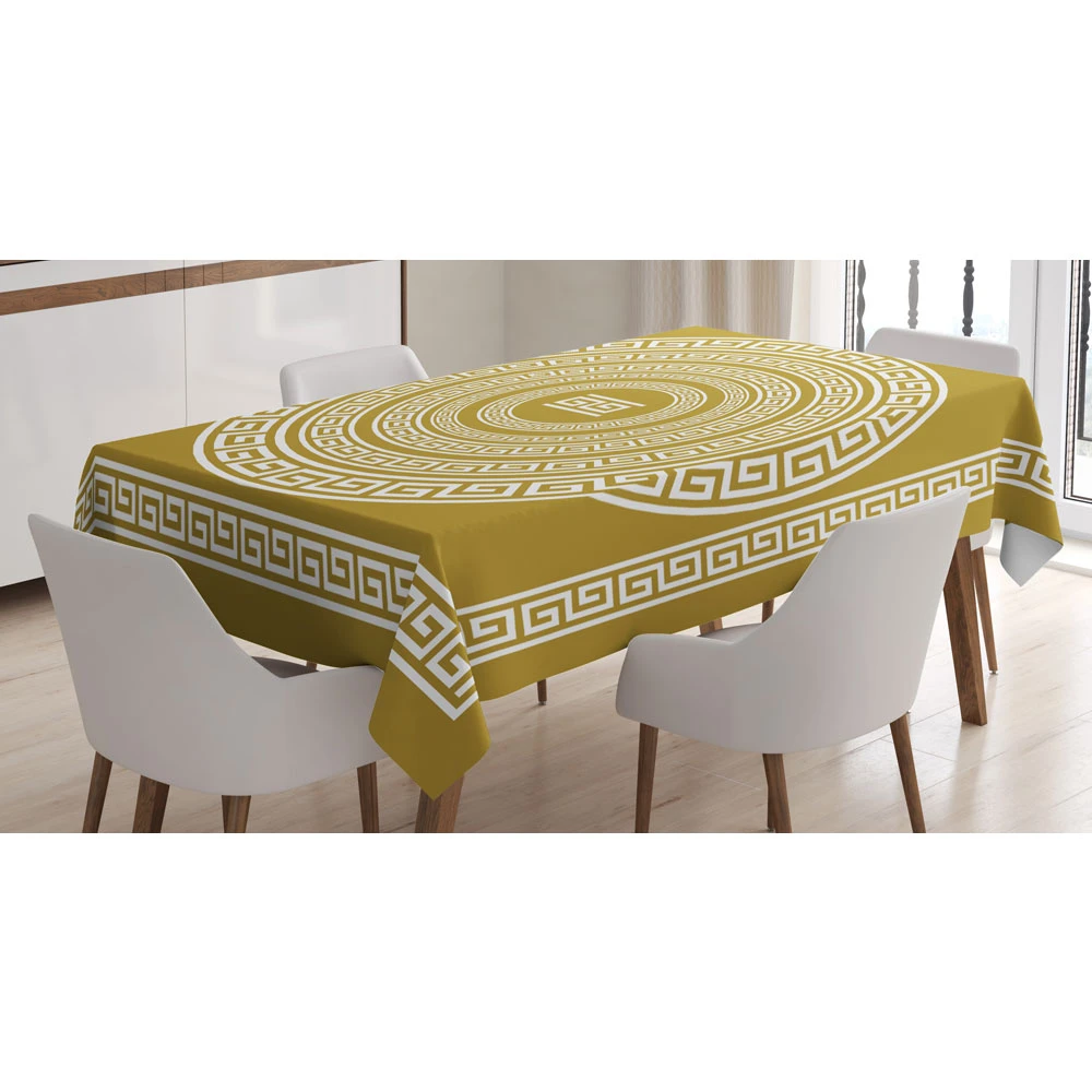 Greek Key Tablecloth Frieze Ornament Meander Pattern Printed Fabric ...