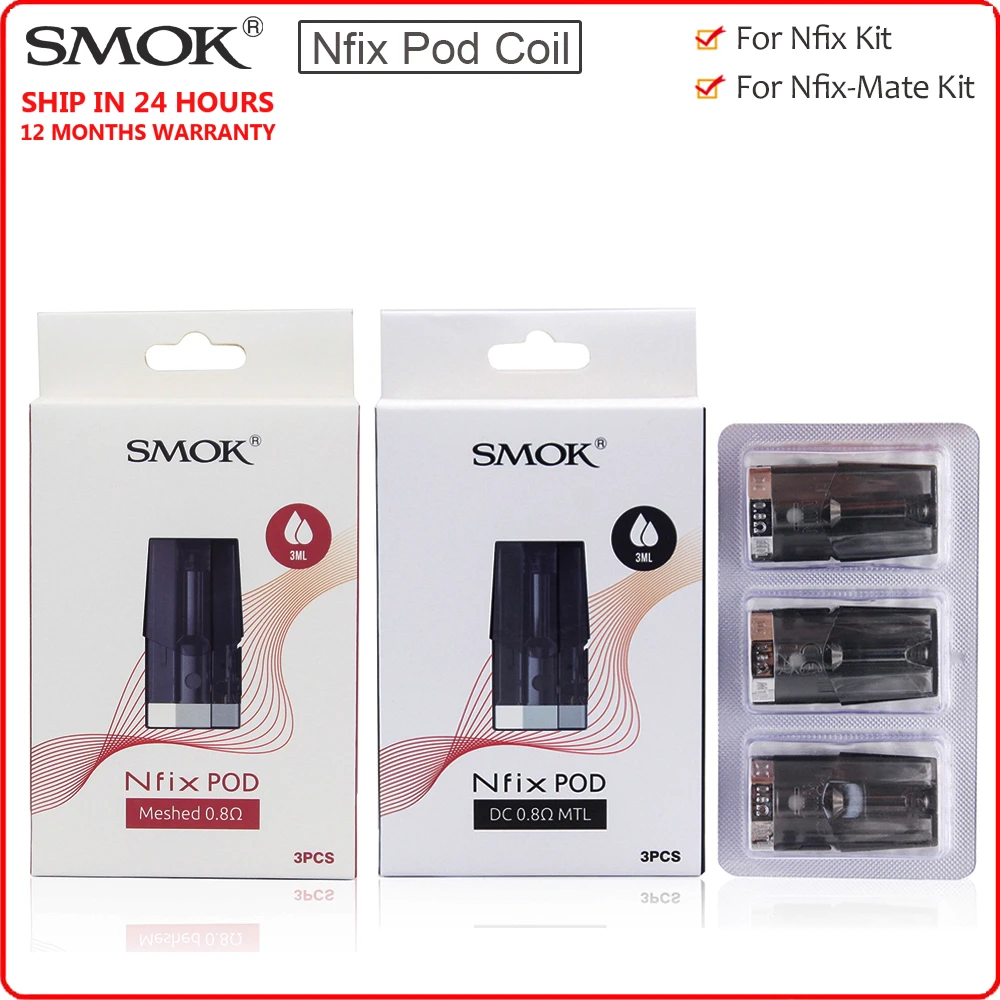 Original Smok Nfix Pods 3ml Nfix Mate Dc 0.8ohm Mtl N Fix Pod Cartridge ...