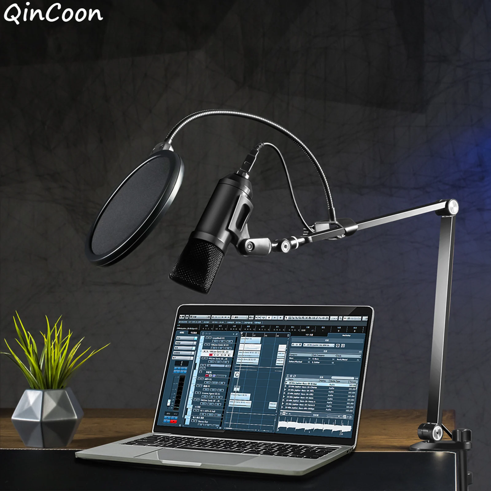 Adjustable-Microphone-Arm-Stand-Universal-Shock-Mount-Mic-Clip-Holder ...