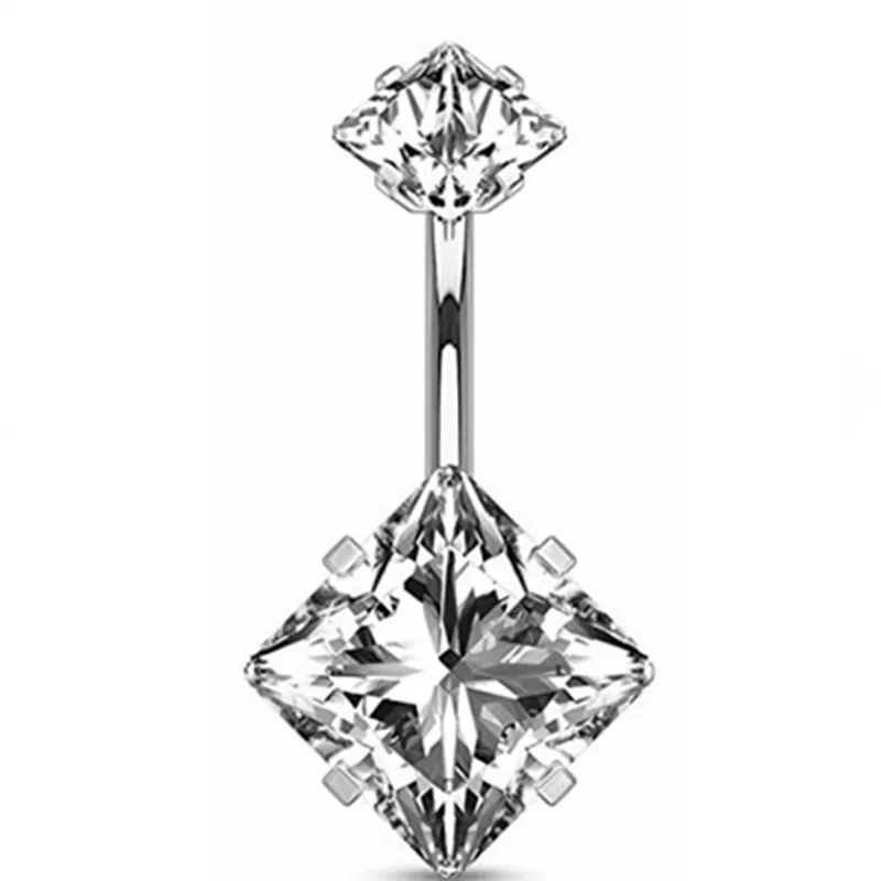 Anneau de nombril,Star Purple-2Piece--Piercing de nombril en cristal zircon 14G, 1-2 pièces ...