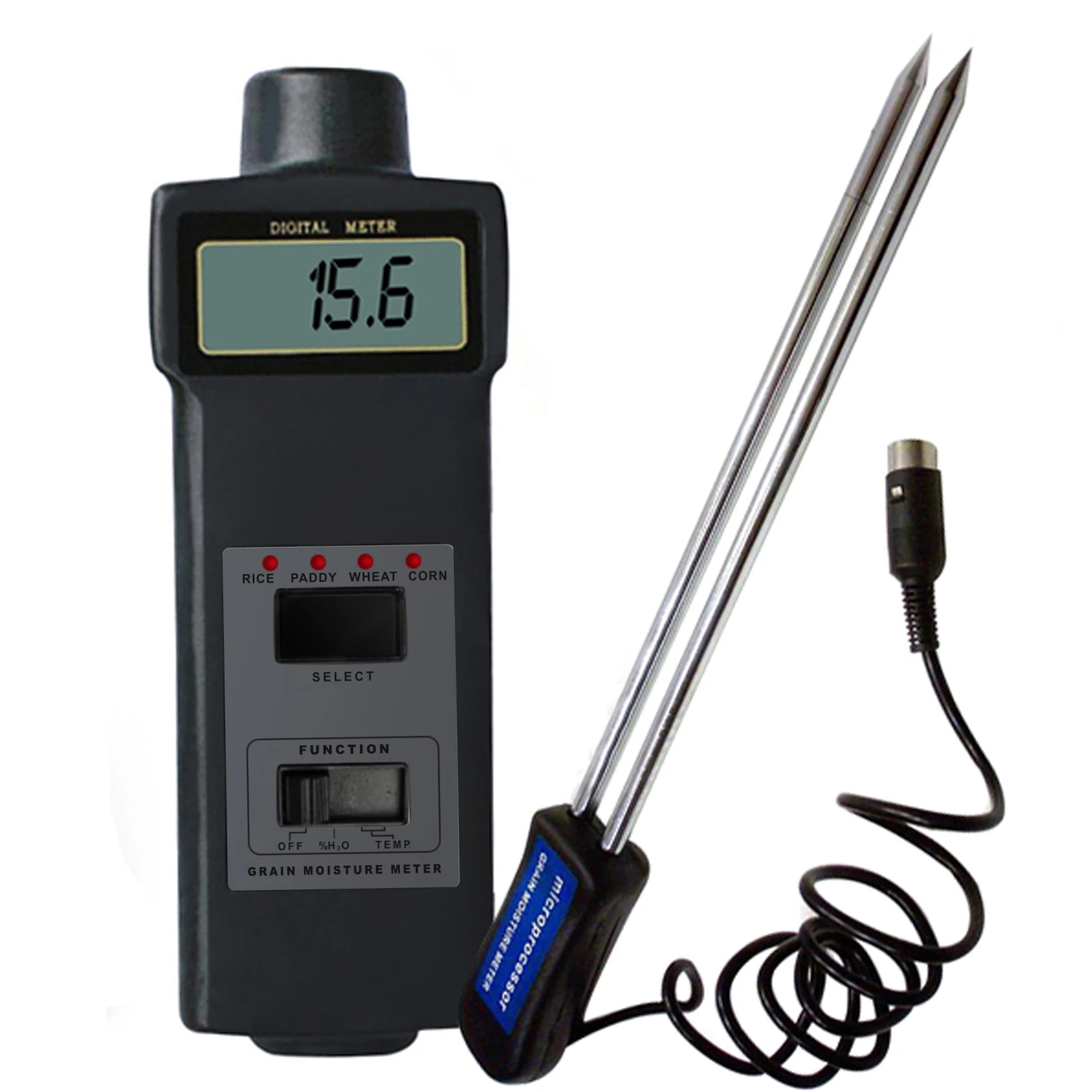 Digital Grain Temperature 8 ~ 20% Moisture Meter Tester Rice Corn Wheat ...