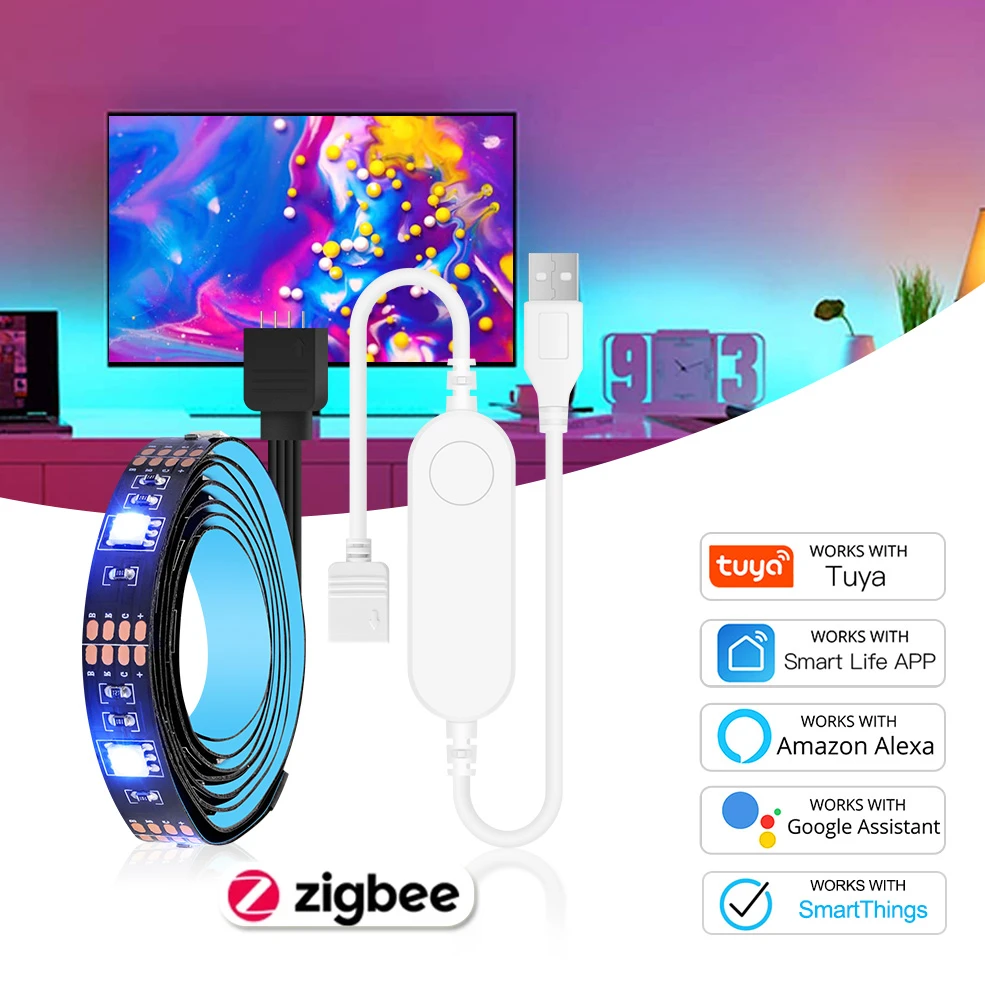 Zigbee Led Strip Light RGB Led Lights Tuya Smart USB TV Backlight Tape ...