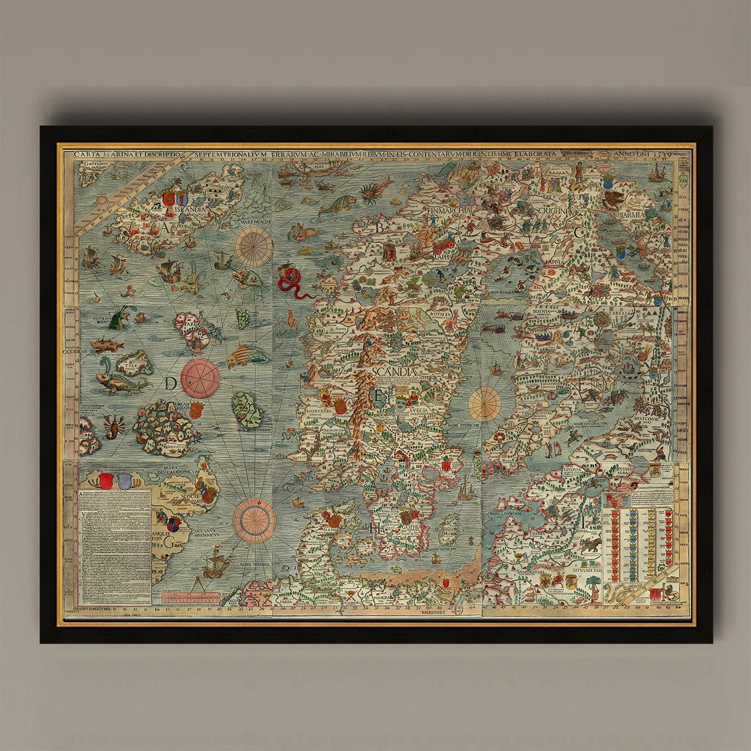 Vintage-Sea-Map-Poster-Print-Decor-Print-Decor-Scandinavia-by-Olaus ...