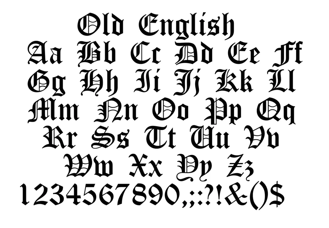 Old English Alphabet A Z