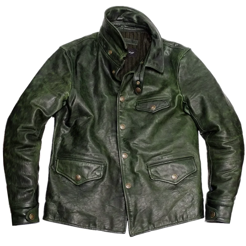 Leather Motorcycle Jacket Mens Vintage Clothing | Genuine Leather ...