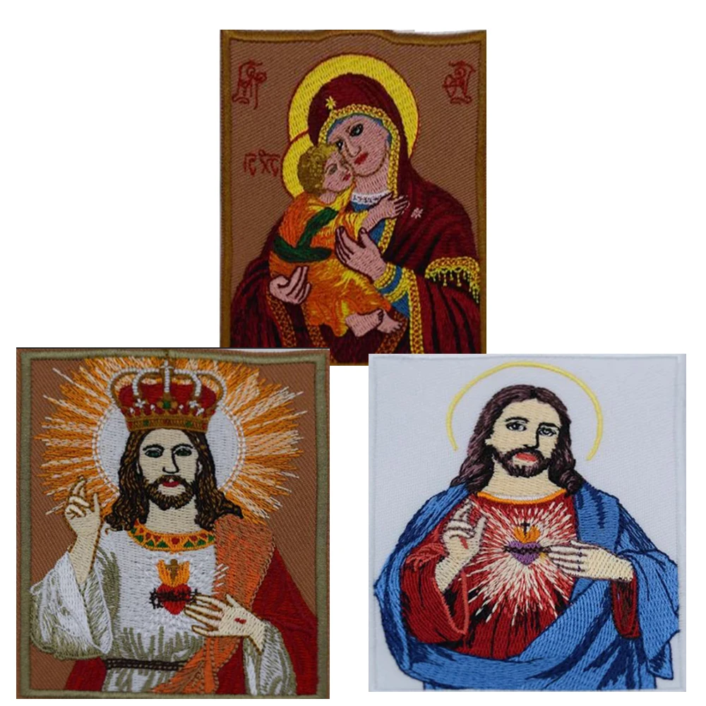 Christian-Patches-IRON-ON-Virgin-Mary-and-Jesus-Christ-High-Quality ...
