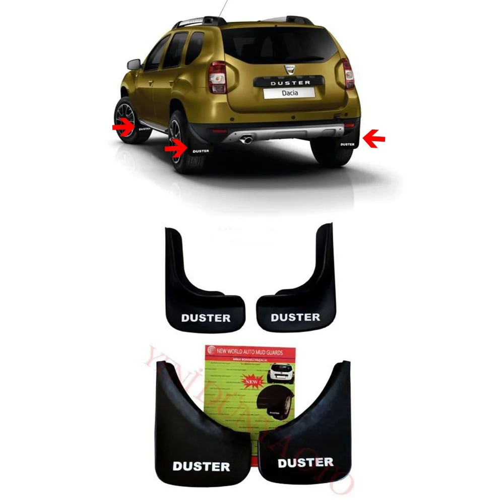 For-Dacia-Duster-Car-Mudguards-4-Pcs-Model-2017-And-Up-Flexible-Plastic ...