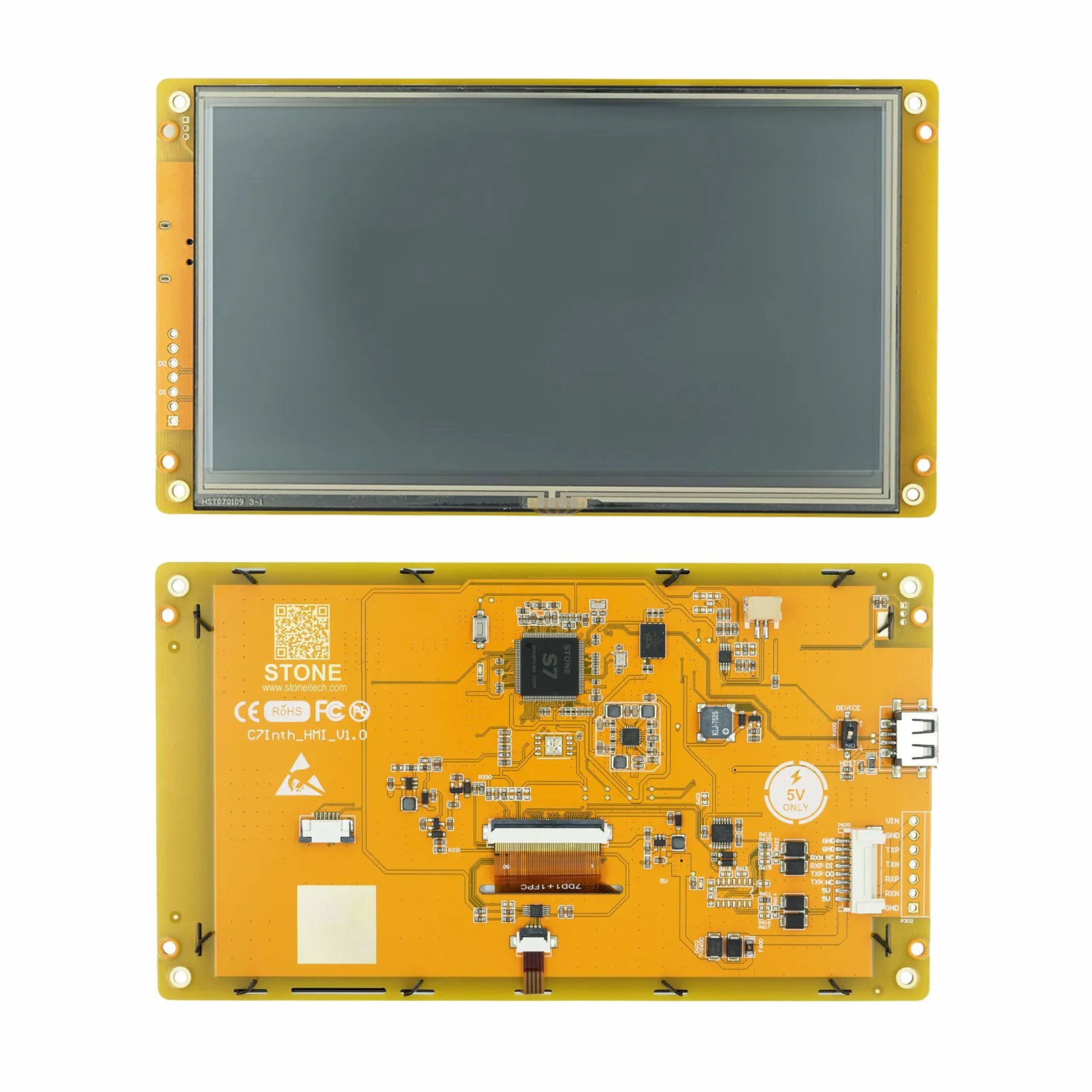 7 TFT LCD Touch Screen Monitor Touch Screen Module Resistive Display With RS232 Interface ...