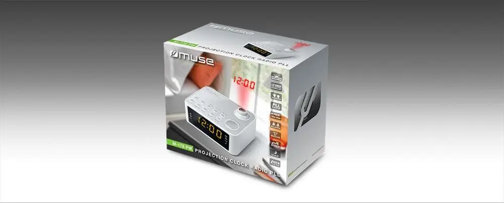 MUSE-M-178-PW-RADIO-clock-alarm-clock-PLL-with-DUAL-hour-projection ...