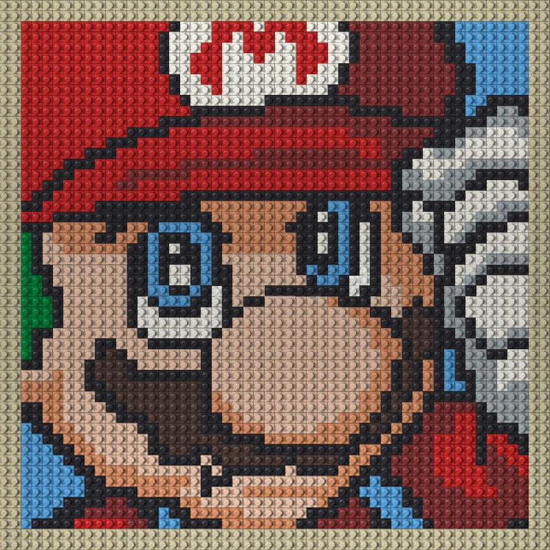 Pixel Art Minecraft Mario Grid