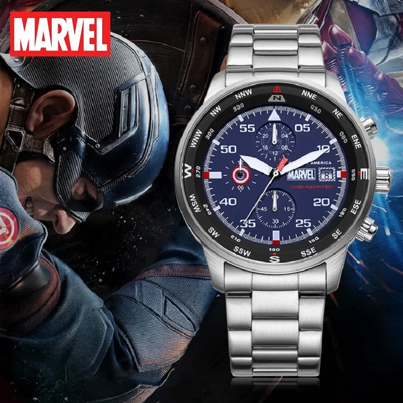 Marvel-Offical-Men-Sport-Quartz-Wristwatch-The-Avengers-Captain-America ...