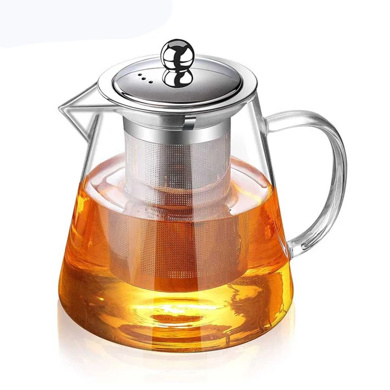 High Quality Heat Resistant Glass Teapot With Stainless Steel Infuser ...