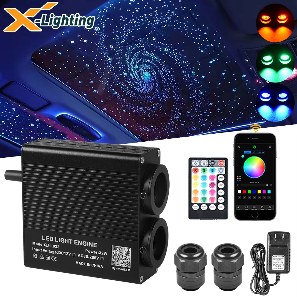 Double Head RGBW LED light illuminator 32W Fiber Optic Light Engine ...