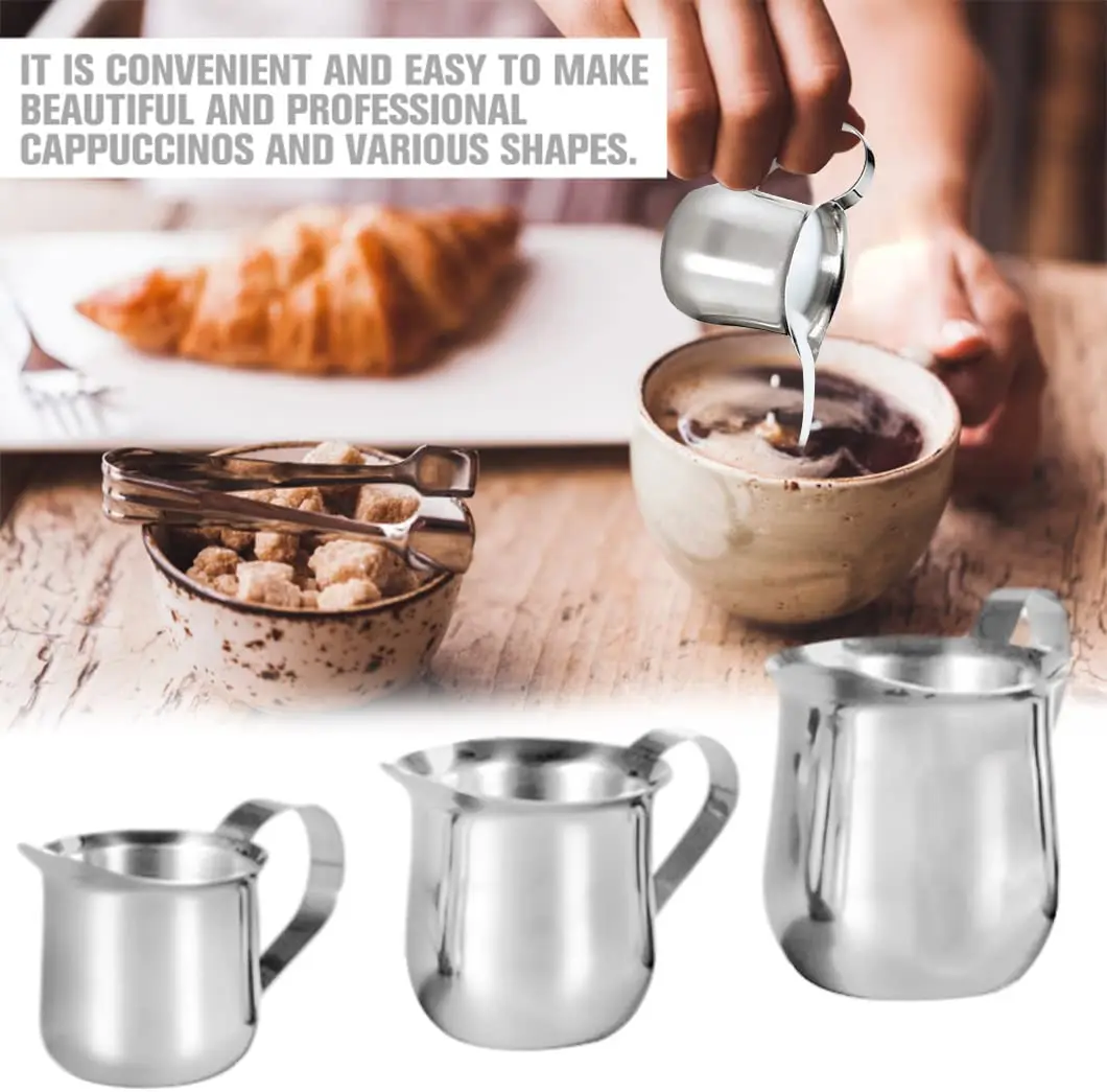 1PC-Stainless-Steel-Small-Bell-Shaped-Milk-Frothing-Pitcher-Creamer ...
