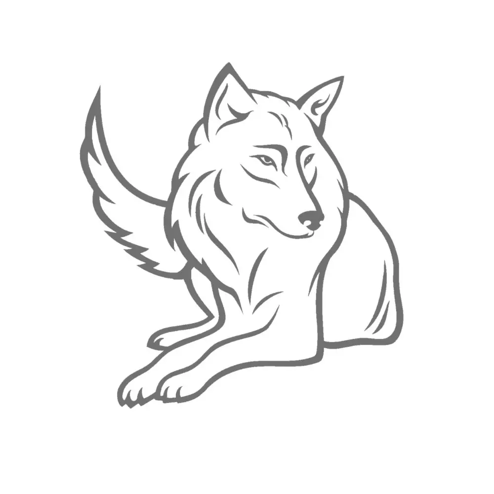Sitting Wolf Outline