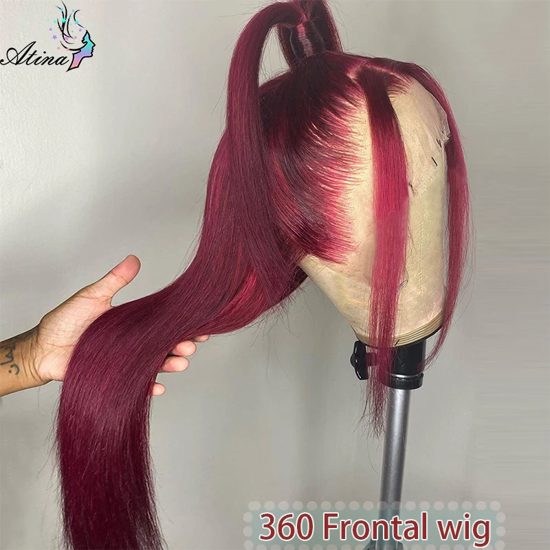 Burgundy Lace Front Wig Human Hair | Burgundy Human Hair Wigs 360 ...