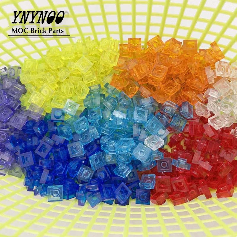 550Pcs/lot Thin 1x1 Transparent Plates Building Blocks Pixel Painting ...