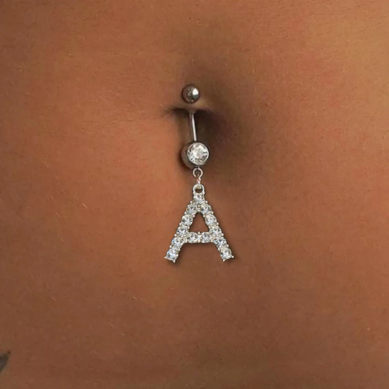 Belly Rings With Letter J