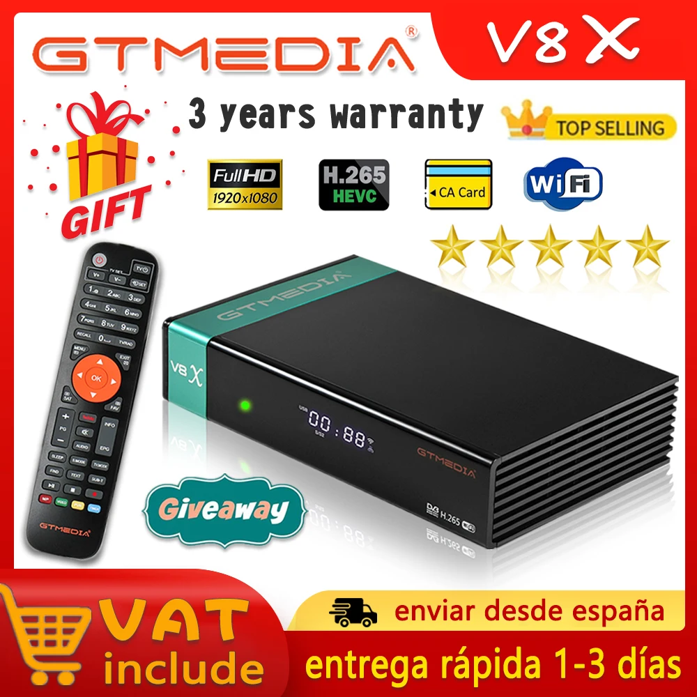 Original gtmedia V8X DVB S2X Satellite Receiver Same as gtmedia V8 nova ...