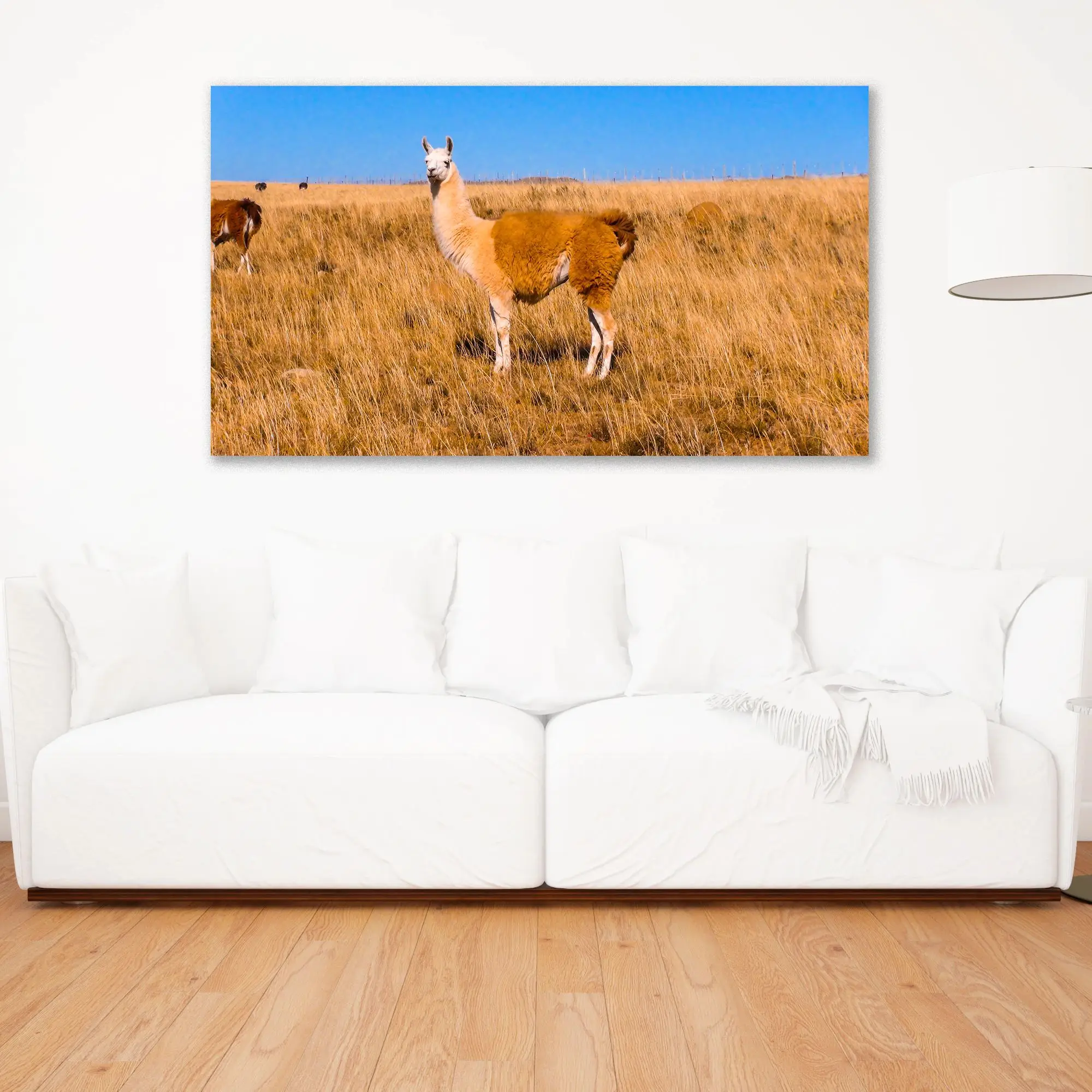 Boyama iç "Lama" (90x60) savanna hayvanlar|Resim ve Hat| - AliExpress